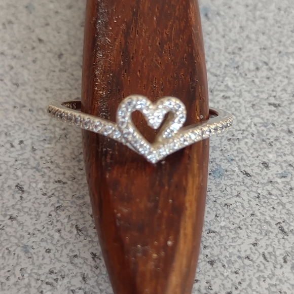 Pandora | Jewelry | Sparkling Wishbone Heart Ring | Poshmark